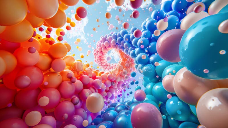 Unique Setup of Balloons Forming an Abstract Spiral Galaxy Formation ...