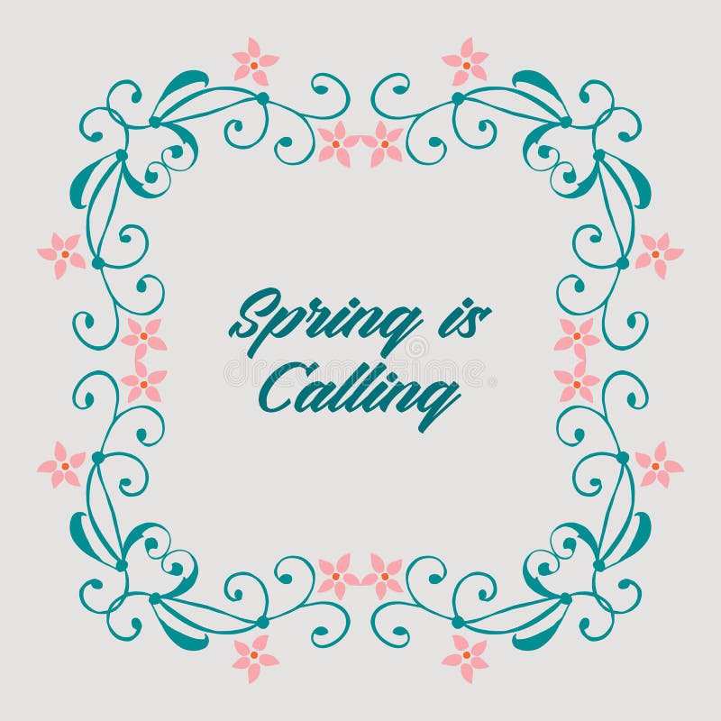 Unique Shape of Leaf and Floral Frame, for Spring Calling Poster Decor ...