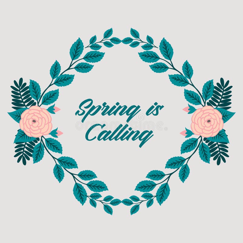 Unique Shape of Leaf and Flower Frame, for Spring Calling Greeting Card ...