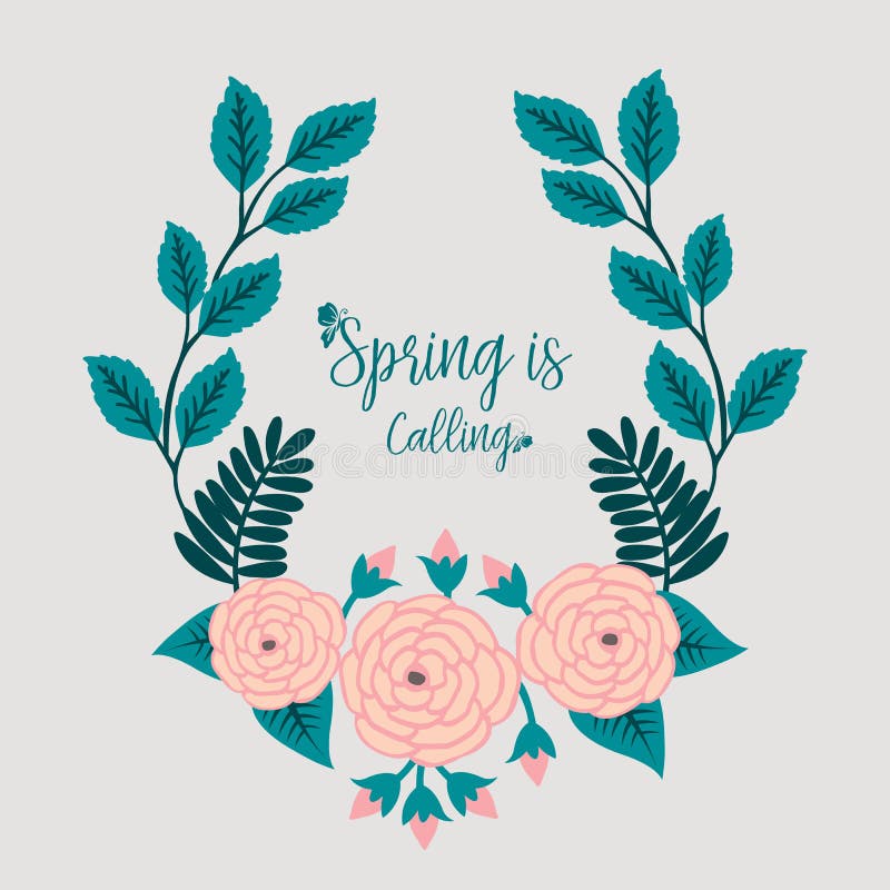 Unique Shape of Leaf and Flower Frame, for Spring Calling Greeting Card ...