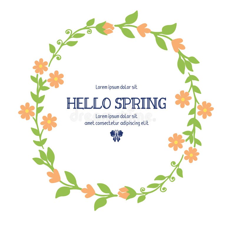 Unique Shape Pattern of Leaf and Floral Frame, for Hello Spring ...