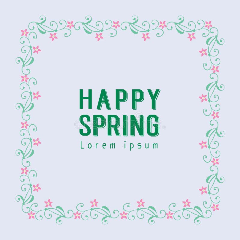 Unique Shape Pattern of Leaf and Flower Frame, for Happy Spring ...