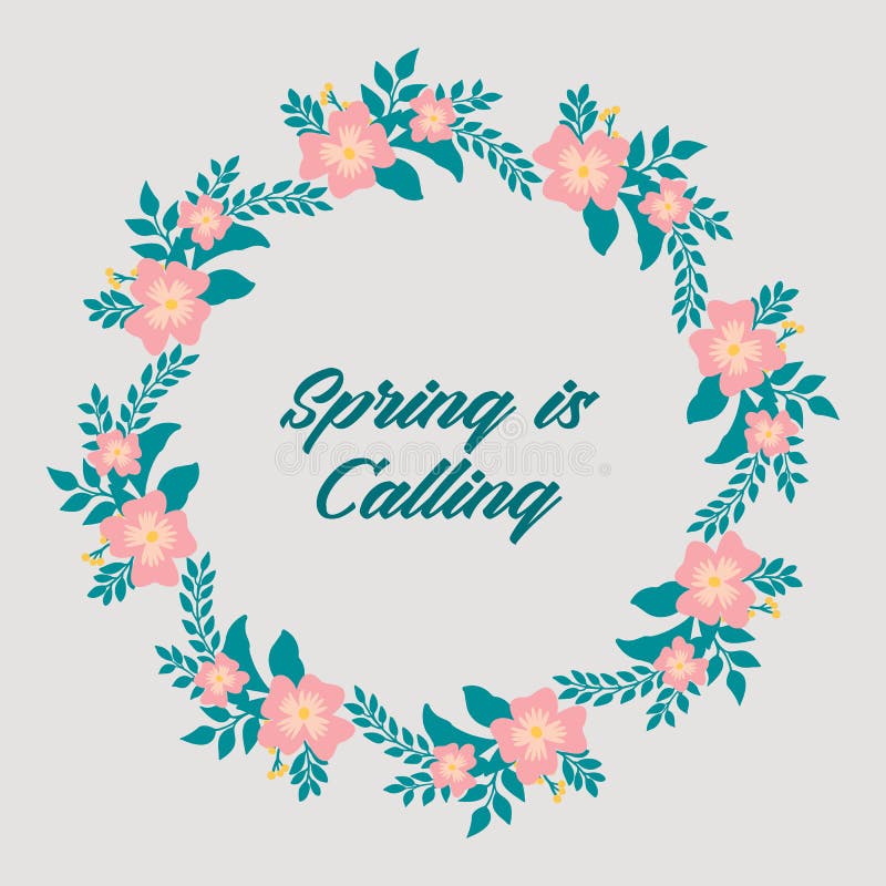 Unique Shape of Spring Calling Card Template, with Cute Leaf and Flower ...