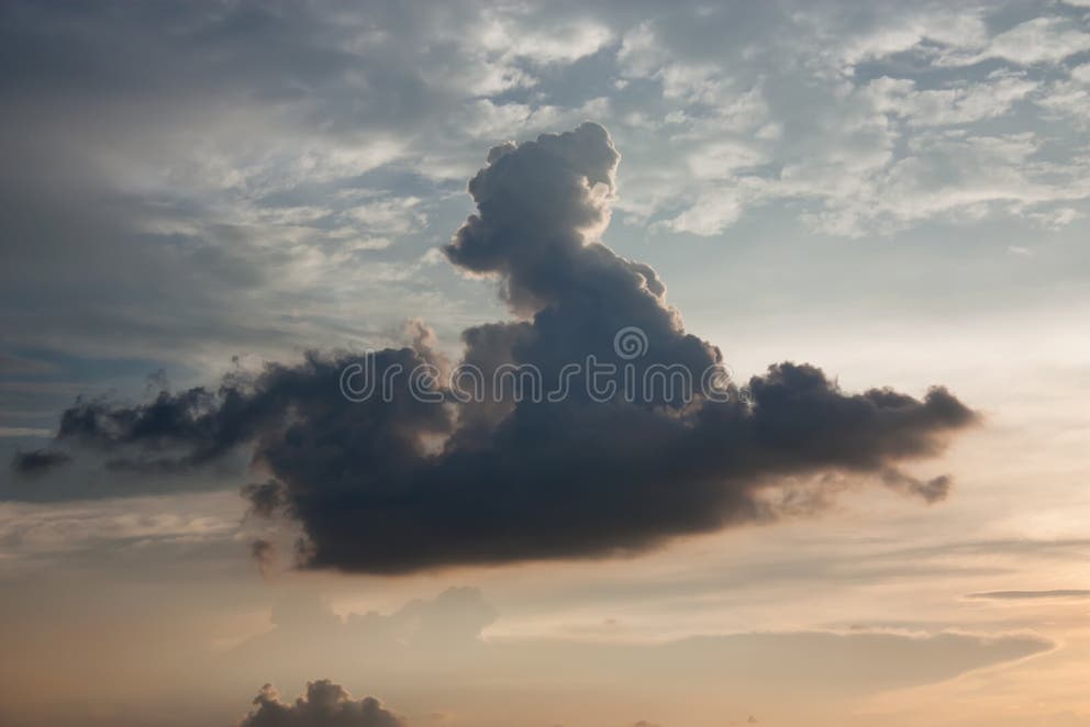 The Unique Shape of Thunder Cloud. Stock Image - Image of outdoor ...