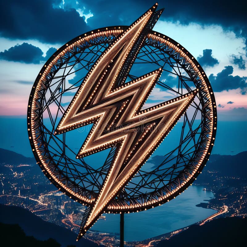 Unique Shaped Lightning Bolt with a Zigzag Pattern, Creating a Stock ...