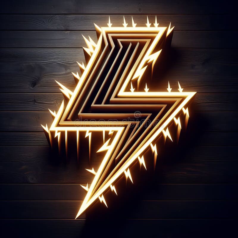 Unique Shaped Lightning Bolt with a Zigzag Pattern, Creating a Stock ...