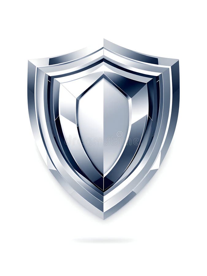 Unique Shield Model Logo Isolated on White Background Stock ...