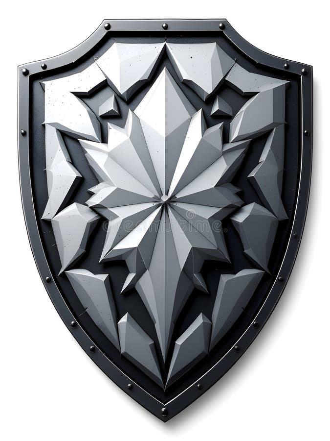 Unique Shield Model Logo Isolated on White Background Stock ...