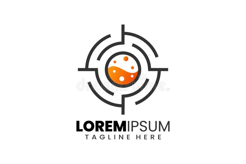 Unique Shoot Target Goal with Orange Liquid Logo Stock Vector ...