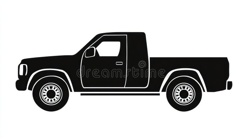 Silhouette of a Pickup Truck Showcasing Its Distinct Features and ...