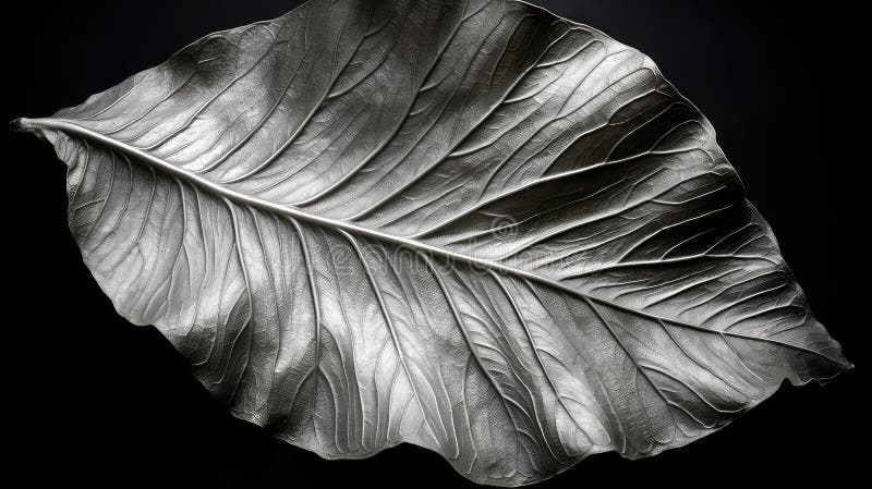 Unique silver leaf texture stock photo. Image of design - 313668148