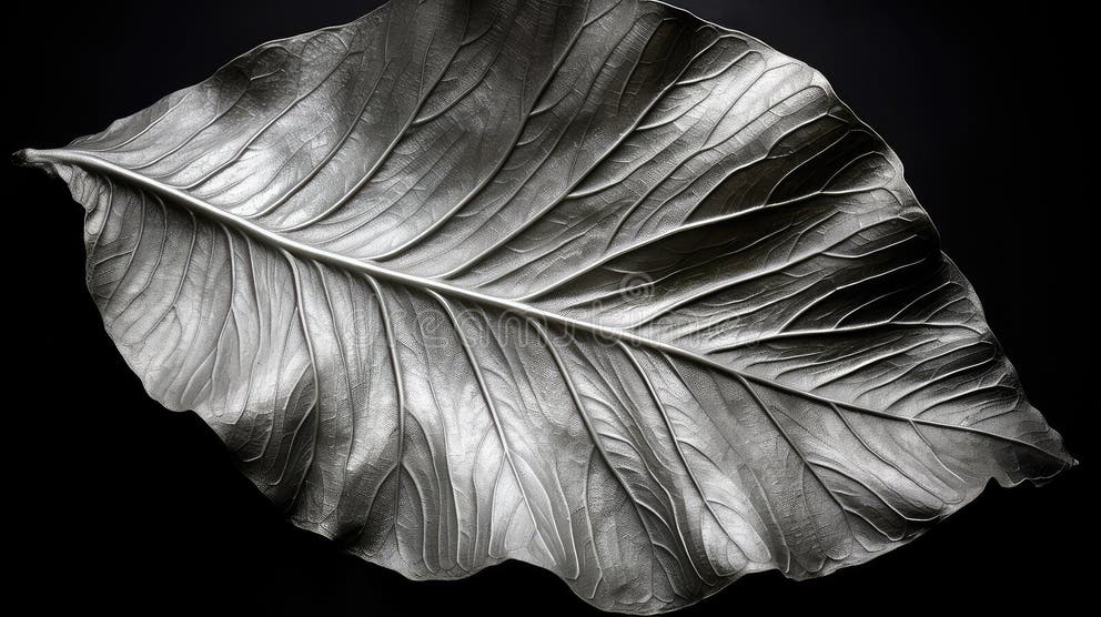 Unique silver leaf texture stock photo. Image of design - 313668148