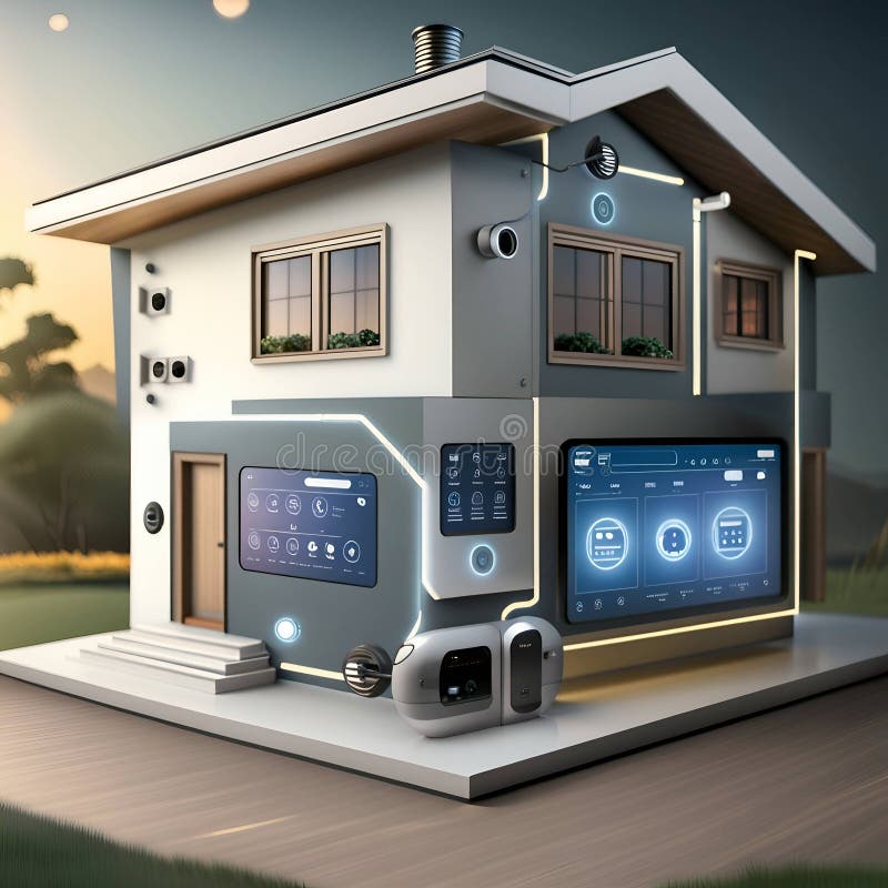 Smart Home System Illustration Background Stock Illustration ...