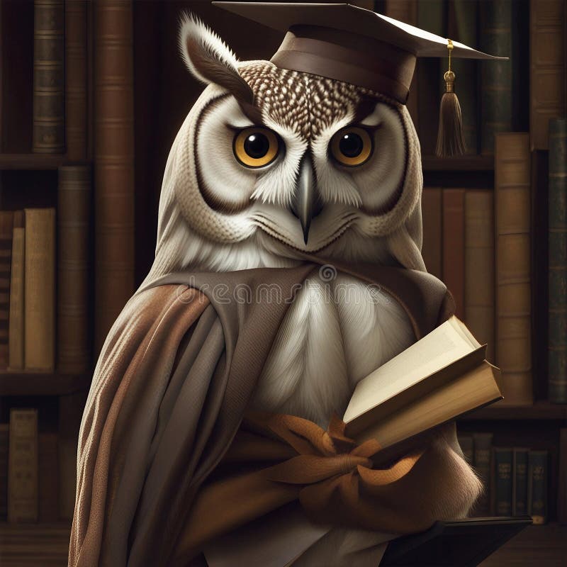 Smart Owl Character Design Illustration Background Stock Illustration ...