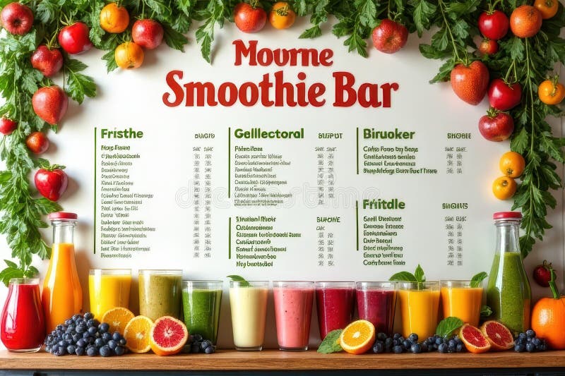 Unique Smoothie Bar Menu Display Stock Illustrations – 5 Unique ...