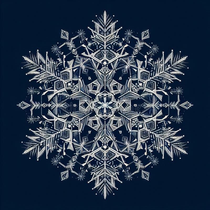 Unique Snowflake Patterns Designed Using Geometric Symmetry and Stock ...