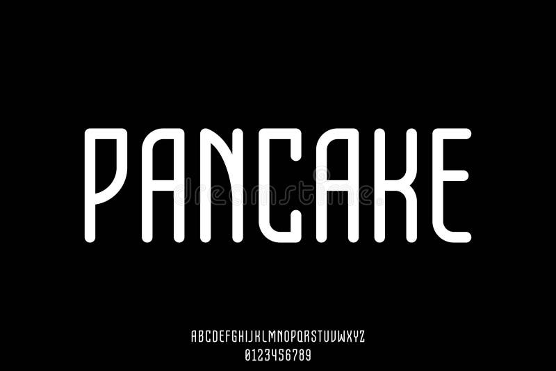 Unique Condensed and Soft Rounded Display Font Vector Illustration ...