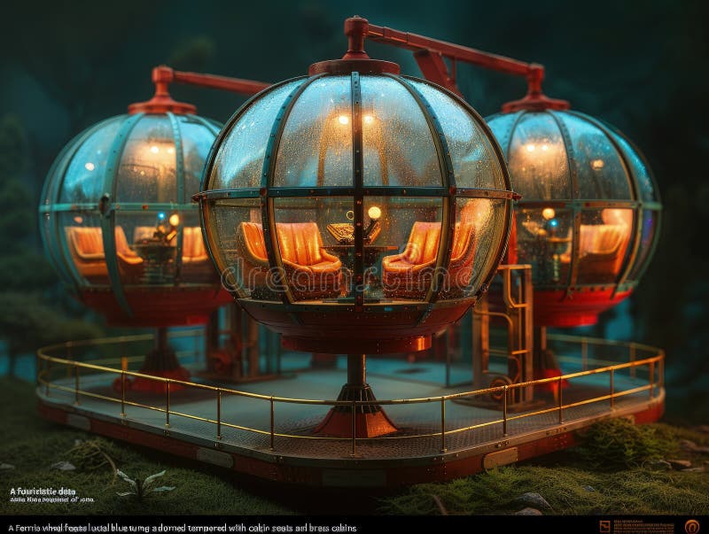 A Unique, Spherical Ferris Wheel Cabin with Glowing Seats and a Cozy ...