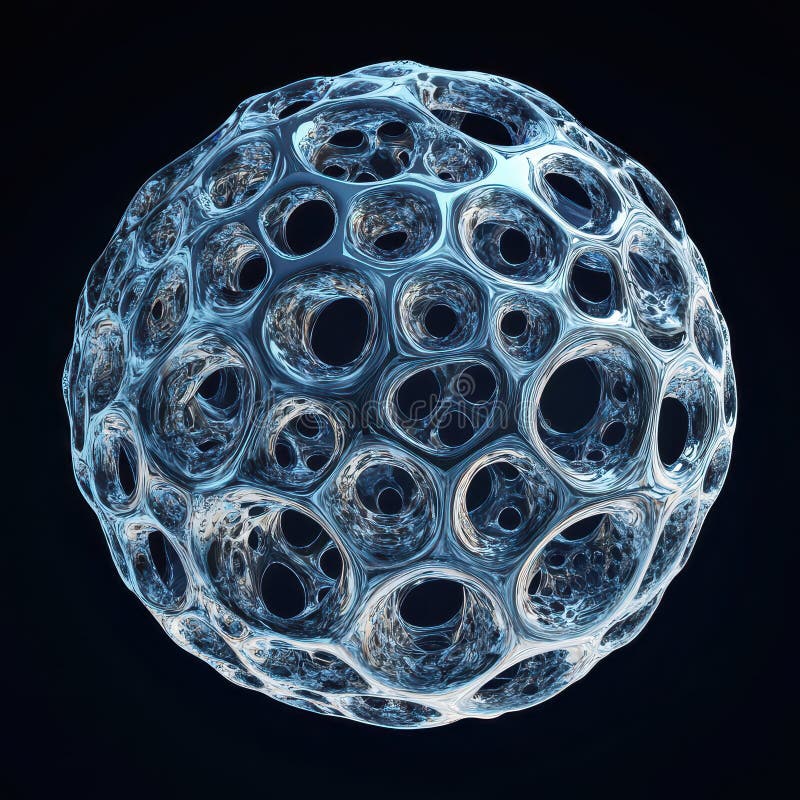 Unique Spherical Structure with Circular Openings Stock Photo - Image ...
