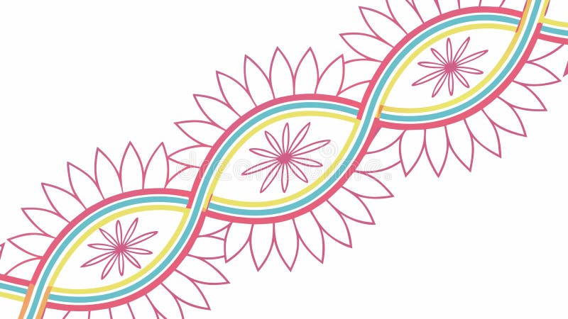 Unique Spiky Floral Pattern Border Vector Illustration, Vector Design ...