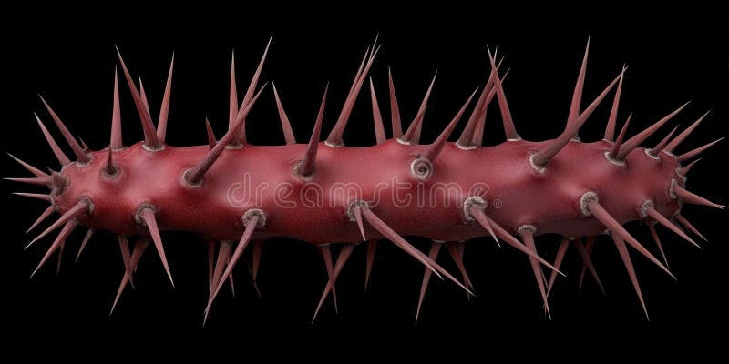 Unique Spiny Sea Creature with Red Exterior and Sharp Protrusions on a ...