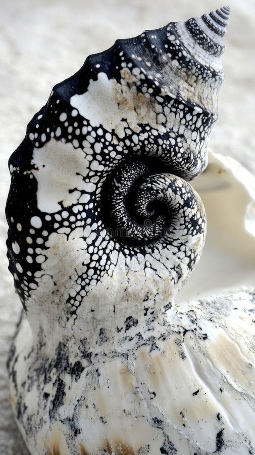 Unique Spiral Shell Resting on Sandy Beach during Daylight Hours Stock ...
