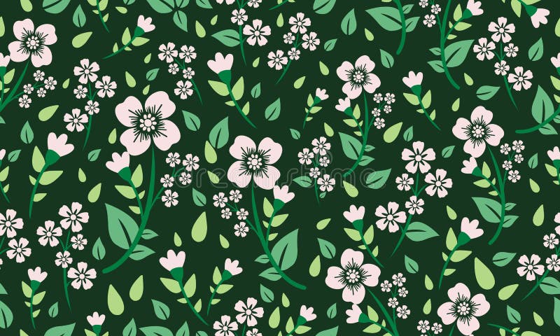 The Unique Spring Flower Pattern Background, with Leaf and Floral ...
