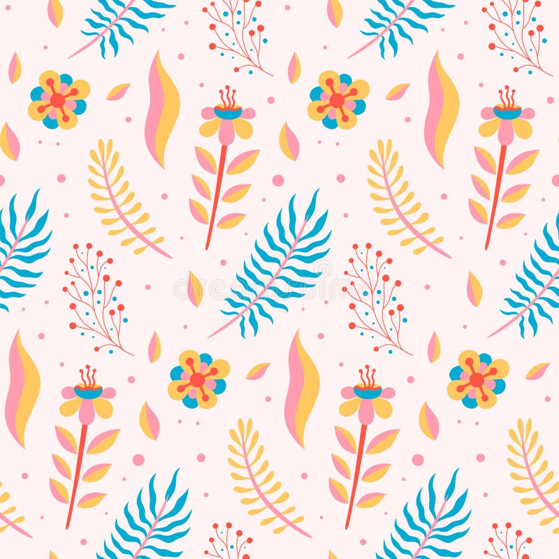 Awesome Unique Spring Flower Pattern Stock Vector - Illustration of ...
