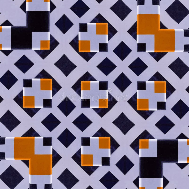 Unique Square Format Black White and Orange Gold Geometric Design Stock ...