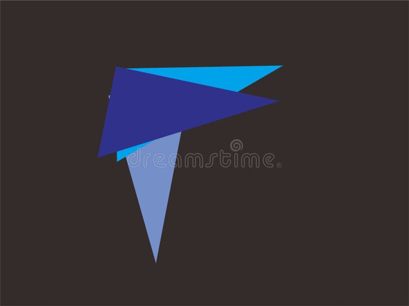 Unique Stacked Triangle Design in Blue for the Logo Stock Vector ...