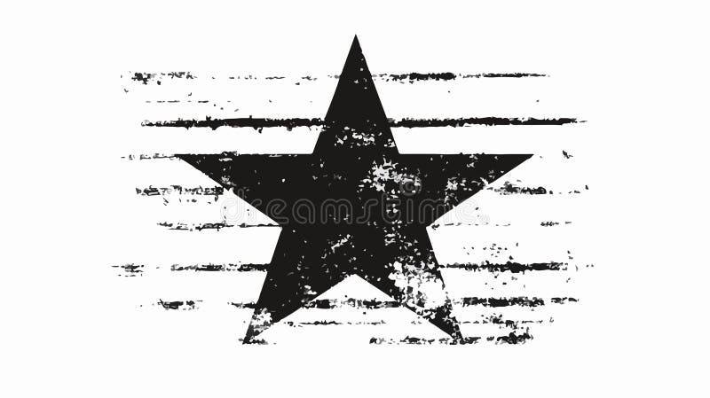 Unique Star Logo Design Vector Illustration with White Grunge Striped ...