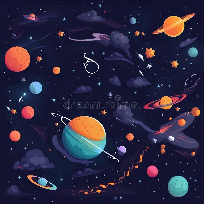 Star Planet Galaxy Outer Space Illustration Background Stock ...