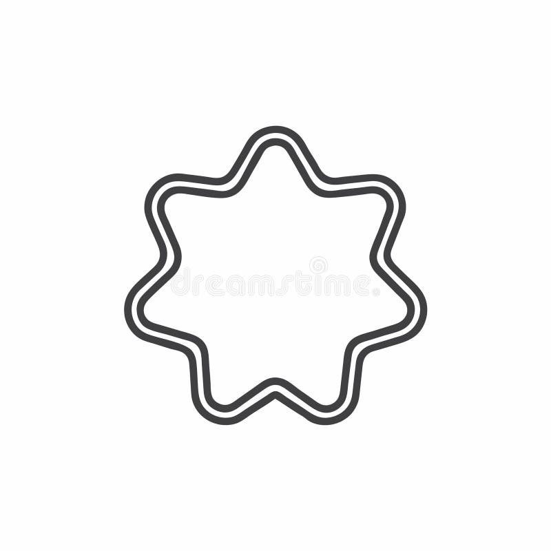 Unique Star-shaped Outline Design Captured in Flat Line Illustration ...