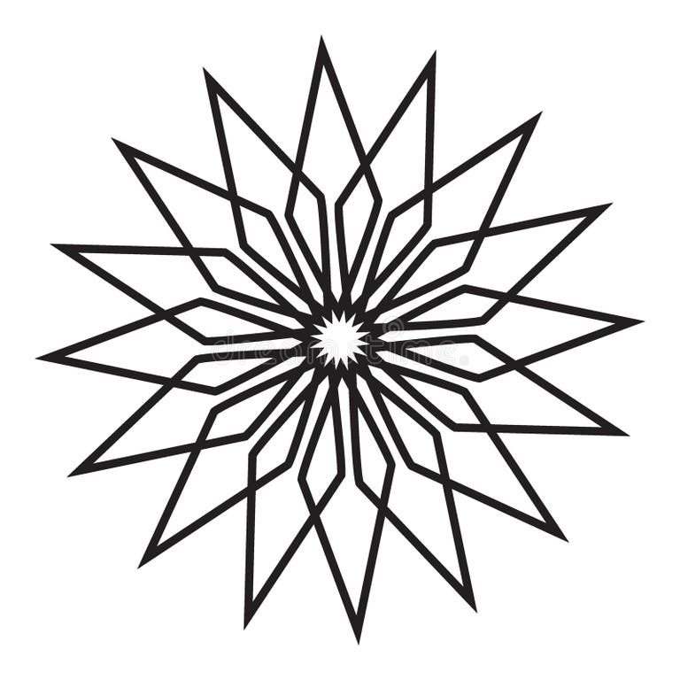 Unique Starburst Shape Geometric Vector Illustration Design Element ...