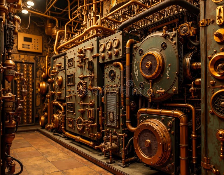 Retro-futuristic Steampunk Servers with Brass Pipe Cooling and ...