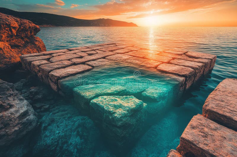 A Unique Stone Structure Seems To Be Floating on Crystal-clear Water ...