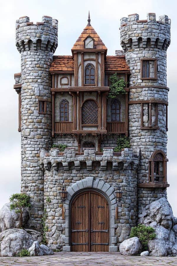 Unique Stone and Timber Castle with Rich Architectural Features Located ...