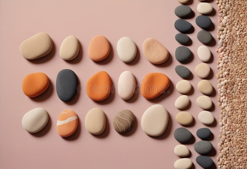 Unique Stones on Pink Background Stock Illustration - Illustration of ...