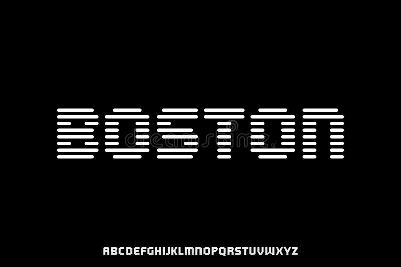 Unique Stripes Display Font Vector Stock Vector - Illustration of ...