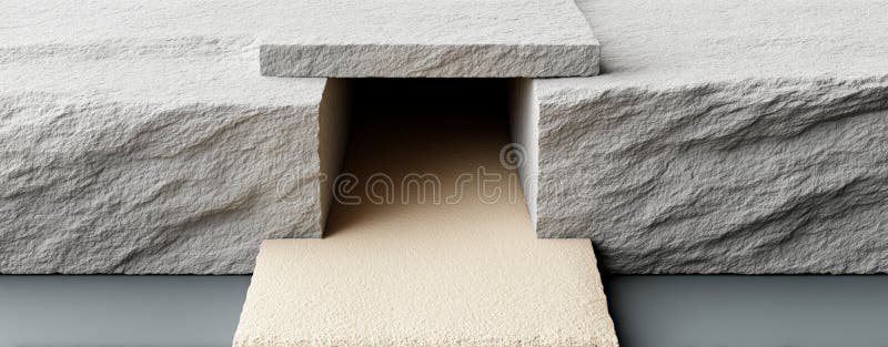 Unique Structure Showcases Smooth Entrance Carved into Textured Stone ...