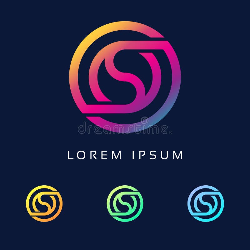 Unique Stylish Connected Colorful so Letter Initial Based Icon Logo ...