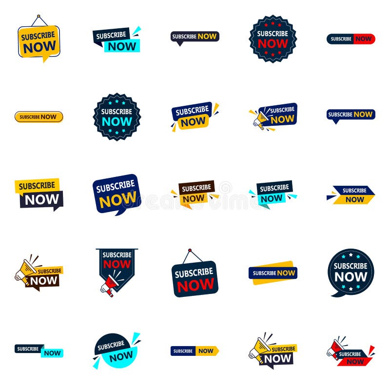 25 Unique Subscribe Now Designs To Increase Sign-Ups Stock Vector ...