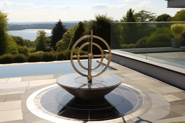 Unique Sundial Design in a Modern Setting Stock Illustration ...