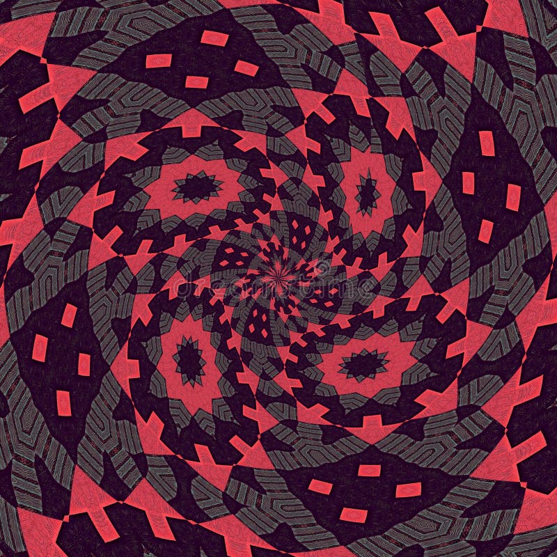 Red Arrow Spiraling Style Repeating Design on Shades of Grey Background ...