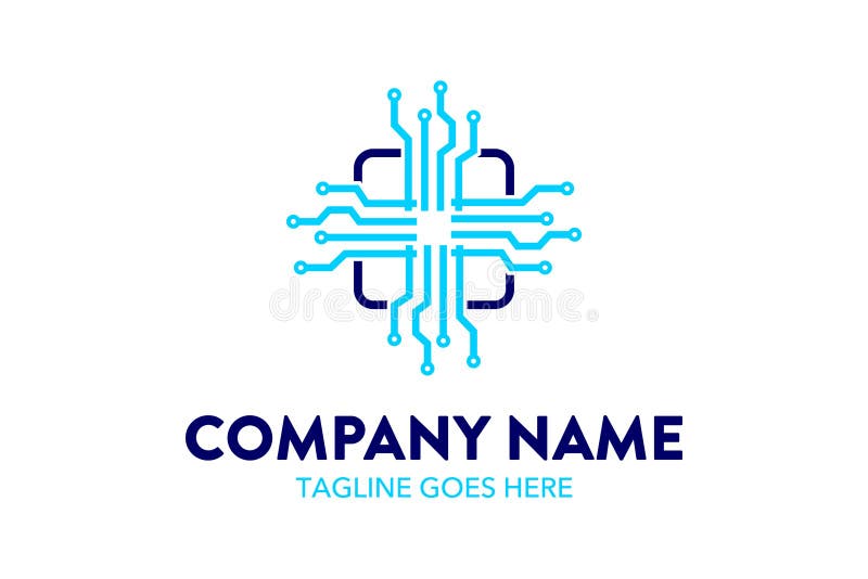 Unique Technology and Networking Logo Template Stock Vector ...