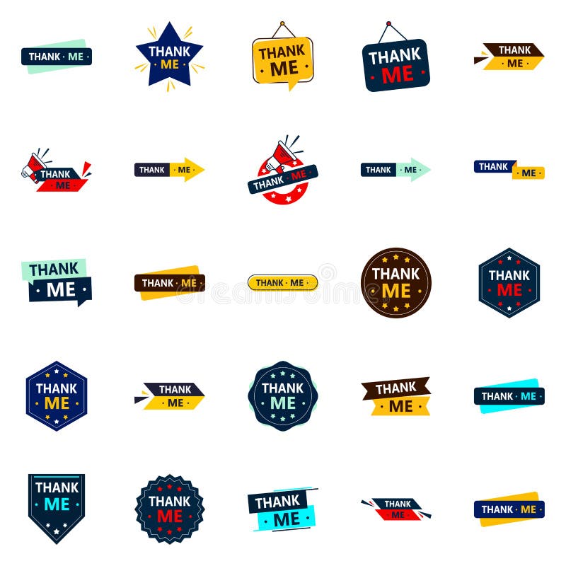 25 Unique Thank Me Banners To Show Your Appreciation Stock Vector ...