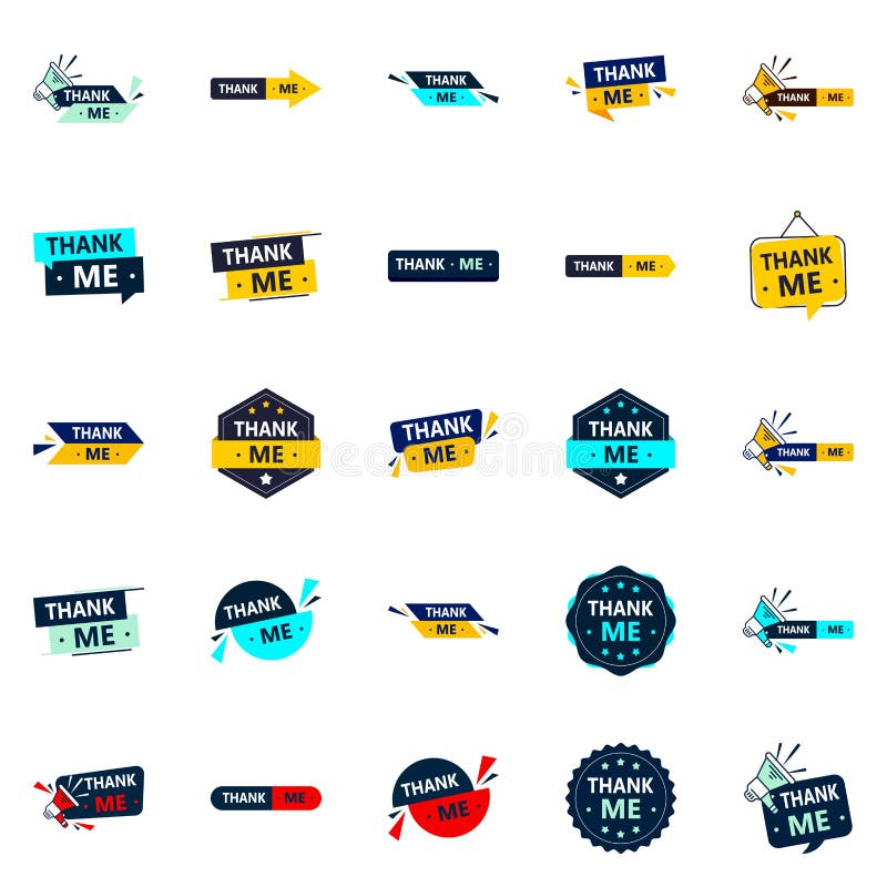 25 Unique Thank Me Banners To Show Your Appreciation Stock Vector ...