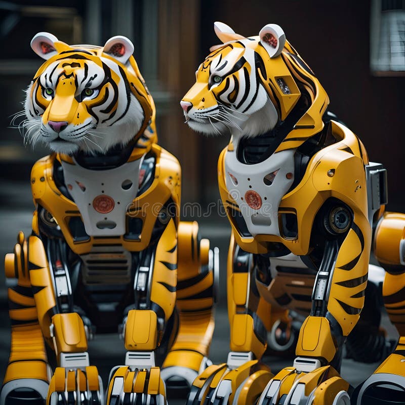 Tiger Robot Character Design Illustration Stock Illustration ...