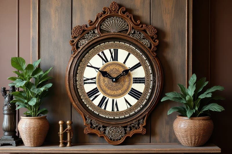 Unique Title - Vintage Persian Motif Wall Clock Stock Illustration ...
