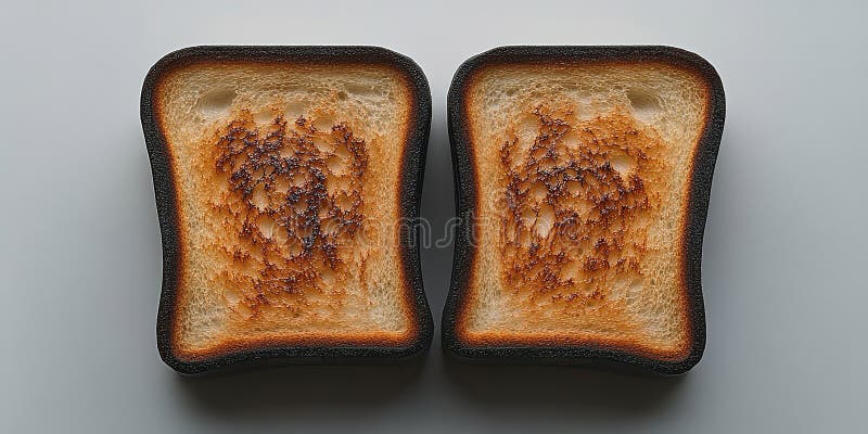 Unique Toast Slices Showing Intricate Burnt Patterns on Bread from a ...